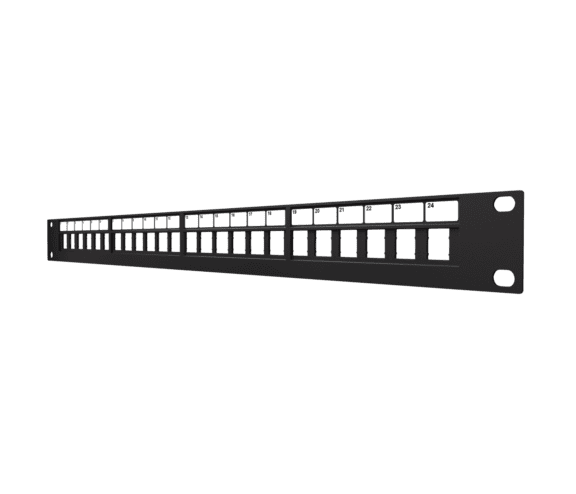 Stellar 19” 24-port Copper Patch Panel Unloaded 1U, with Plastic Rear ...