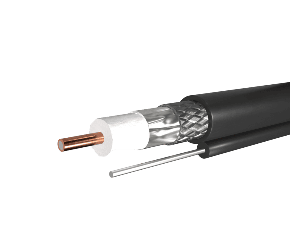 Infinity RG6 Coaxial Cable with Messenger, Dual Shield, 18AWG CCS, CM ...